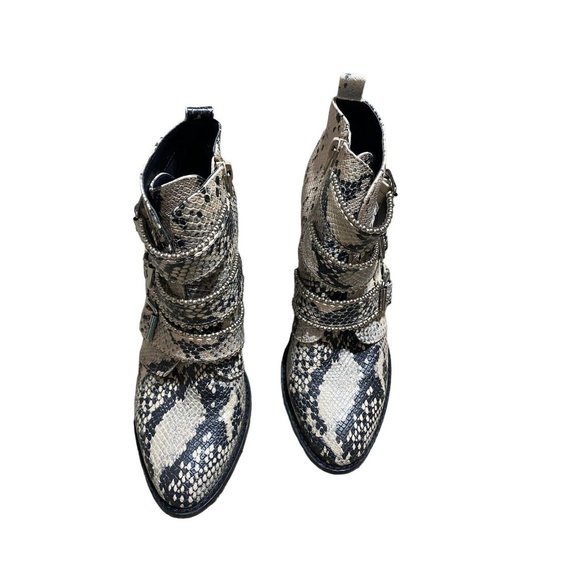 Steve Madden | Shoes | Steve Madden Snake Print Righteous Moto Bootie 8 ...